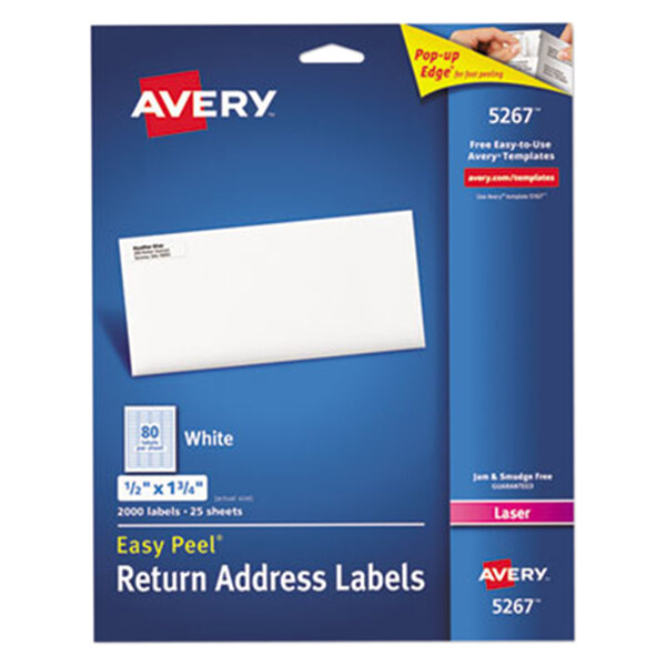 Avery 5267 Easy Peel 1 2 X 1 3 4 Printable Return Address Labels 