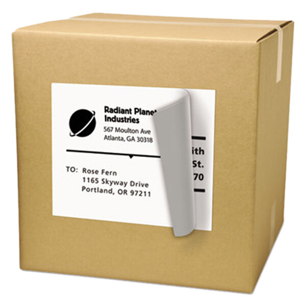 Avery 5265 TrueBlock 8 1/2" x 11" White Shipping Labels - 25/Pack