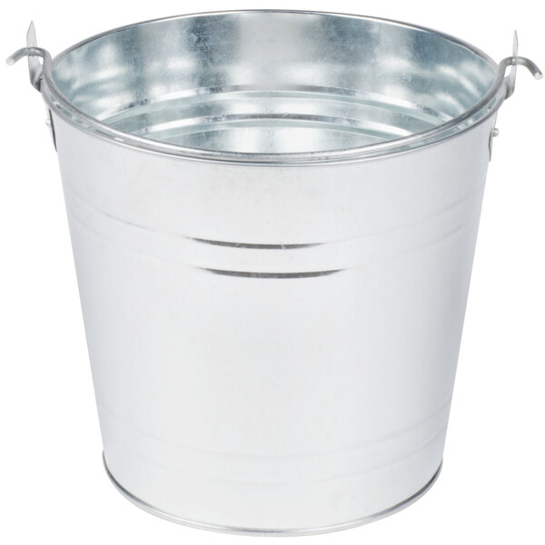 American Metalcraft PTUB87 Round Galvanized Metal Pail - 8" x 7"