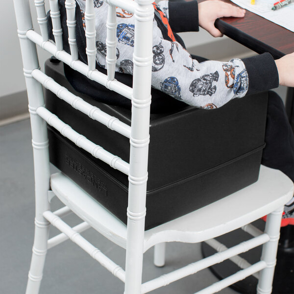 Lancaster Table & Seating Black Dual Height Plastic Booster Seat