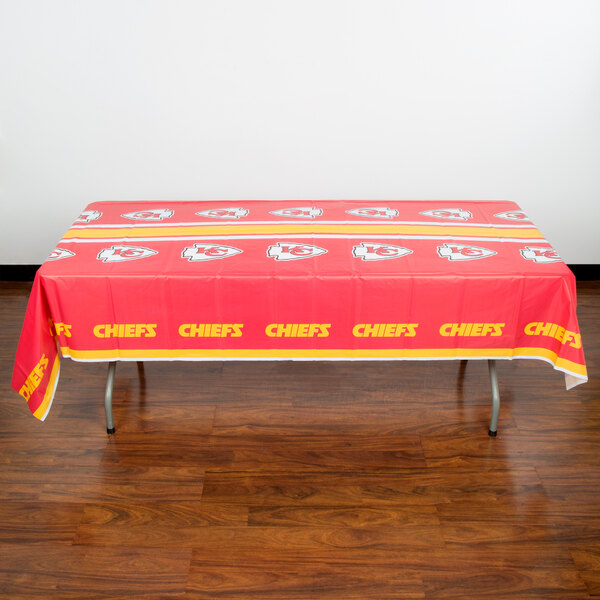 Creative Converting 729516 Kansas City Chiefs 54" x 102" Plastic Table ...