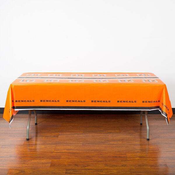 Creative Converting 729507 Cincinnati Bengals 54" x 102" Plastic Table ...
