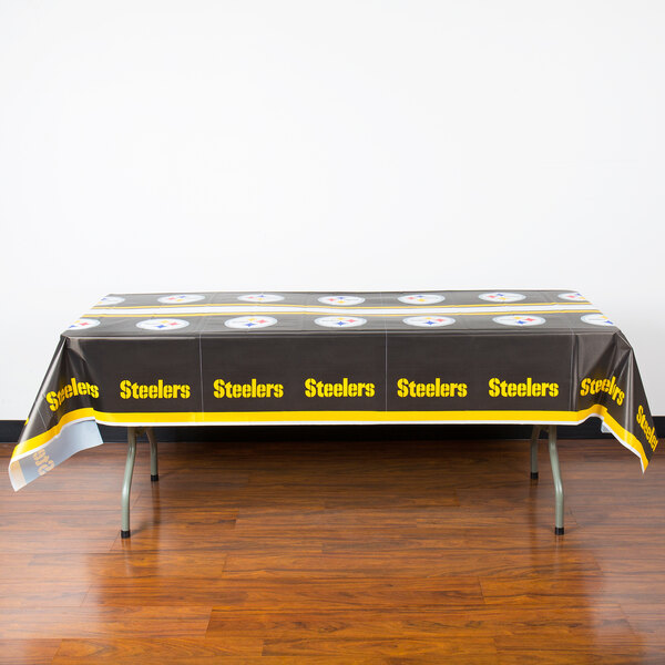 Creative Converting 729525 Pittsburgh Steelers 54" x 102" Plastic Table ...