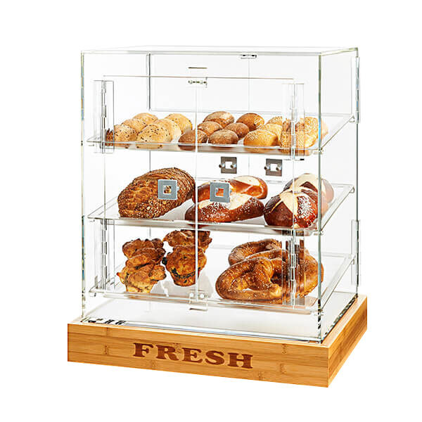 Rosseto BD127 4 Door Acrylic Bakery Display Case with 3 Frosted Trays ...