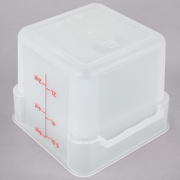 Choice 6 Qt. Translucent Square Polypropylene Food Storage Container ...