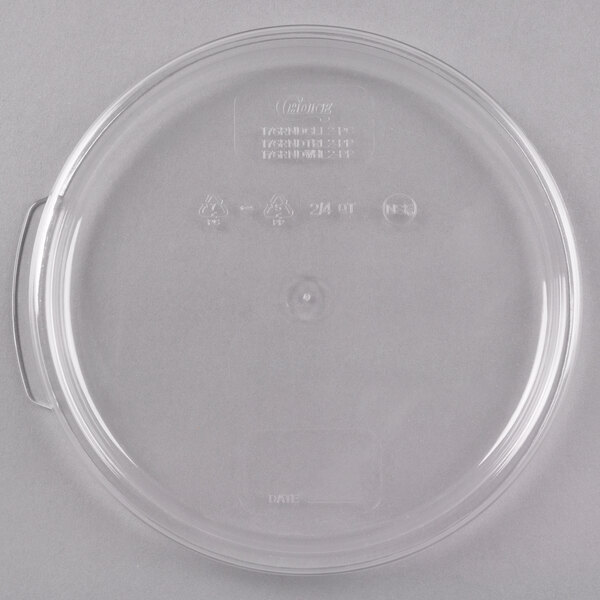 Choice 2 and 4 Qt. Clear Round Polycarbonate Food Storage Container Lid