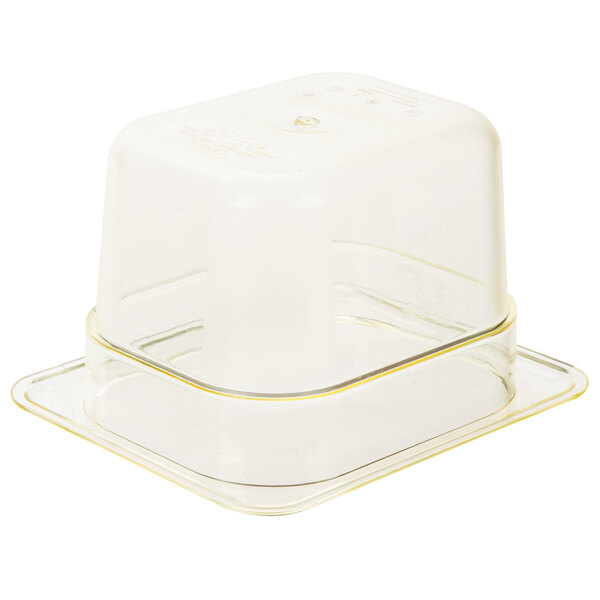 Cambro 84HP150 H-Pan™ 1/8 Size Amber High Heat Plastic Food Pan - 4" Deep
