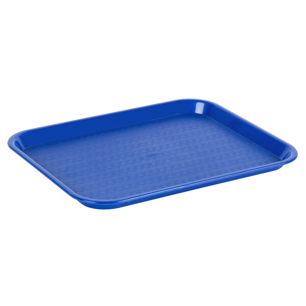 Choice 10" x 14" Blue Plastic Fast Food Tray