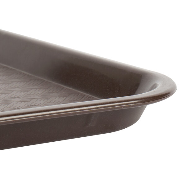Choice 10" x 14" Chocolate Brown Plastic Fast Food Tray - 24/Case
