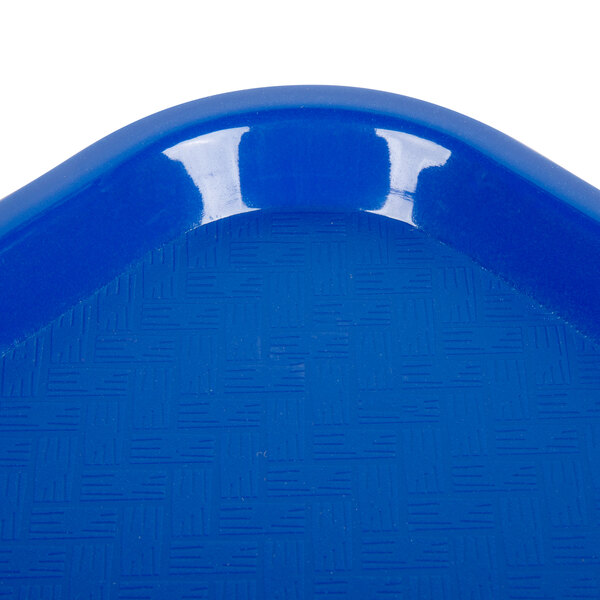 Choice 12" x 16" Blue Plastic Fast Food Tray - 12/Pack