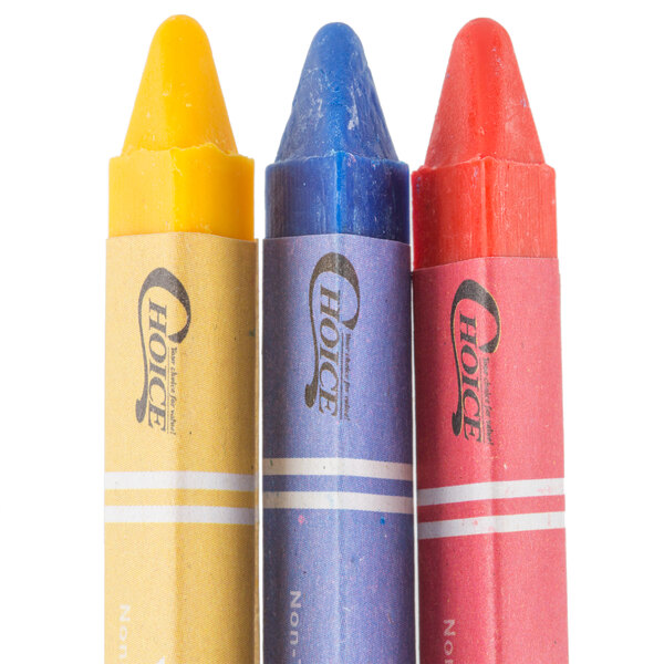 Choice 3 Pack Triangular Kids' Restaurant Crayons in Cello Wrap - 100/Pack