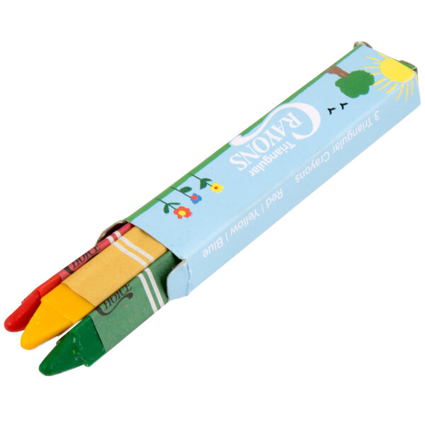 Choice 3 Pack Triangular Kids' Restaurant Crayons in Print Box - 500/Case