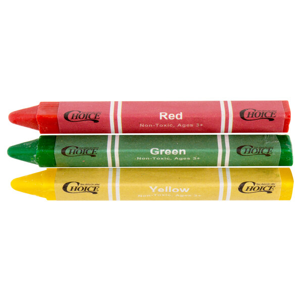 Choice 3 Pack Triangular Kids' Restaurant Crayons in Print Box - 500/Case
