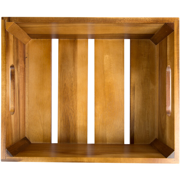 Tablecraft CRATE124 Half Size, 4" Deep Gastronorm Acacia Wood Serving ...