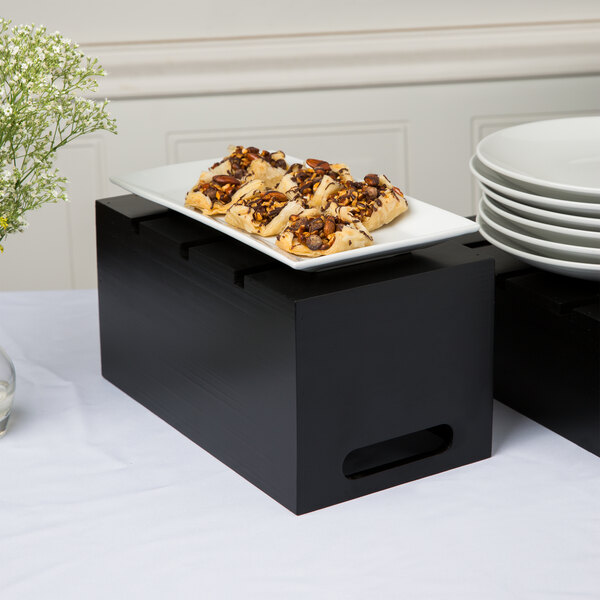 Tablecraft CRATE136B Third Size, 6" Deep Gastronorm Black Wood Serving ...