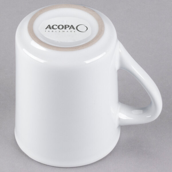 Acopa 8 oz. Bright White Rolled Edge China Mug - 12/Pack