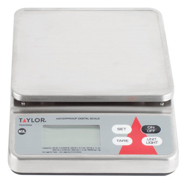Taylor TE20SSW 20 lb. Waterproof Digital Portion Control Scale