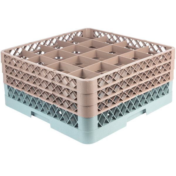 Noble Products 20-Compartment Gray Full-Size Glass Rack with 3 Brown ...