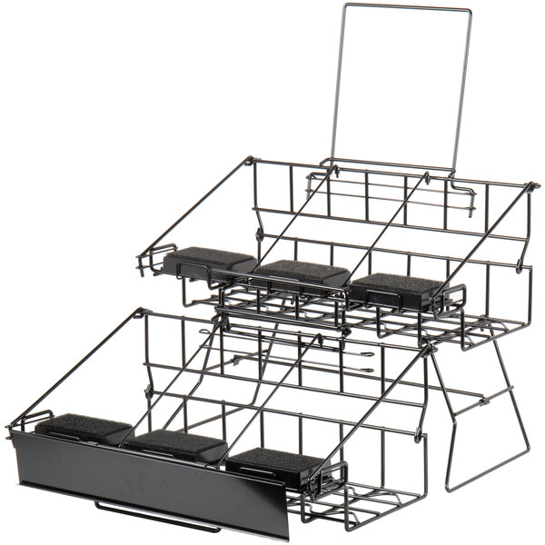 Choice 20 1/4" x 23 5/16" x 17 3/8" Black Wire 6 Compartment Airpot ...