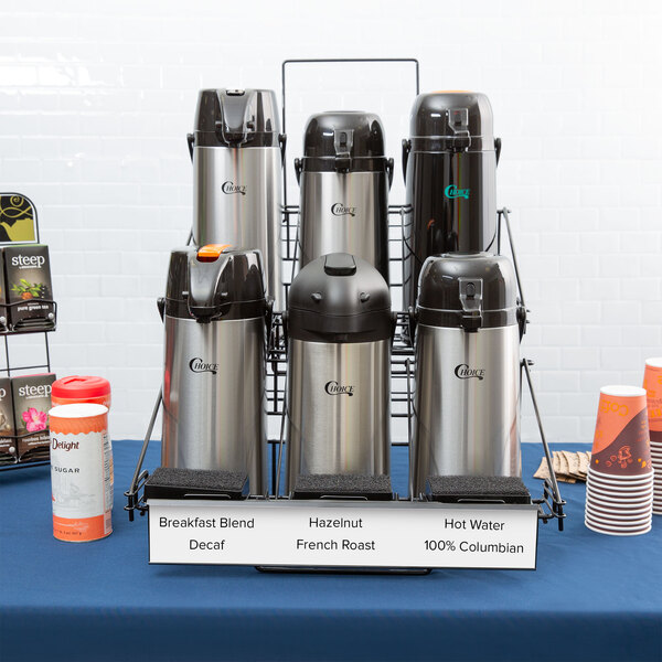 Choice 20 1/4" x 23 5/16" x 17 3/8" Black Wire 6 Compartment Airpot ...