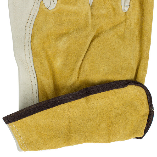 Select Grain Pigskin Leather Driver's Gloves with Brown Split Pigskin ...