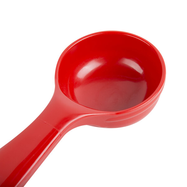 Carlisle 492405 Measure Misers 2 oz. Red Short Handle Portion Spoon