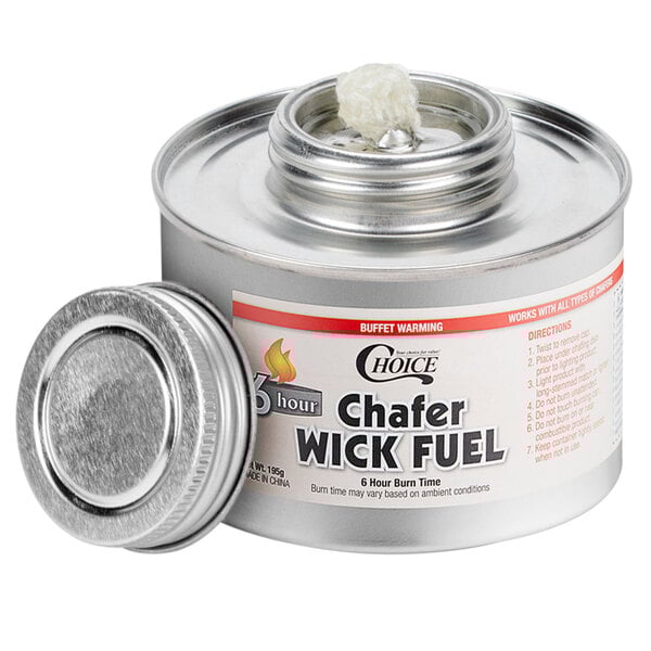 Choice 6 Hour Wick Chafing Dish Fuel with Safety Twist Cap - 24/Case