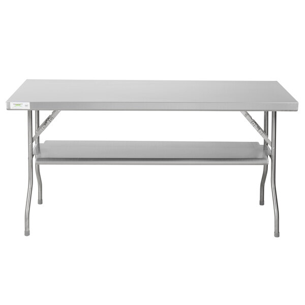 Regency 24" x 60" 18-Gauge Stainless Steel Folding Work Table with ...