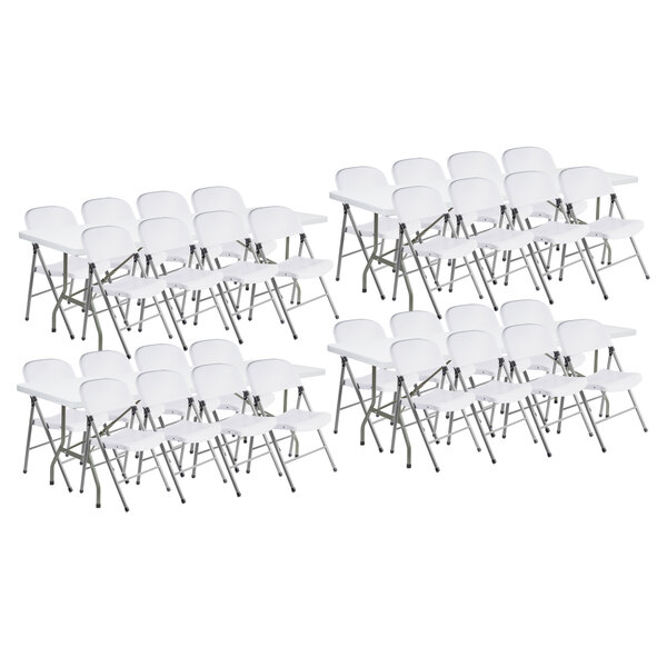 Lancaster Table & Seating (4) 30" x 96" Granite White Heavy Duty Blow ...