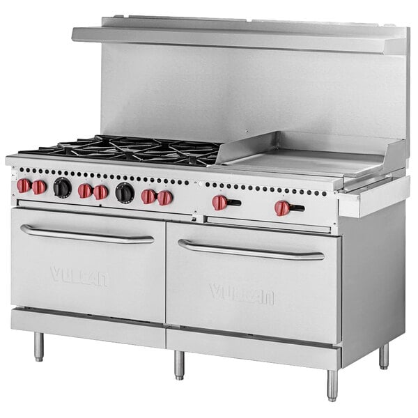 Vulcan SX60F-6B24GP SX Series Liquid Propane 6 Burner 60" Range with 24 ...