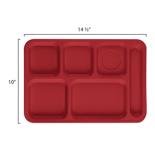 Cambro PS1014416 Penny-Saver 10" x 14 1/2" Cranberry 6 Compartment ...