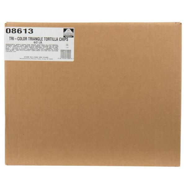 Mission 2 lb. Tri-Color Triangle Corn Tortilla Chips - 6/Case
