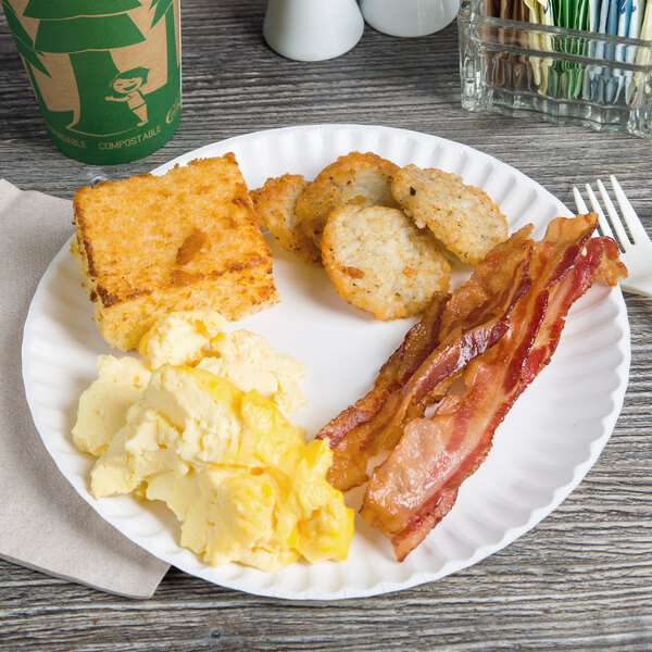 Choice 9" White Coated Paper Plate - 100/Pack