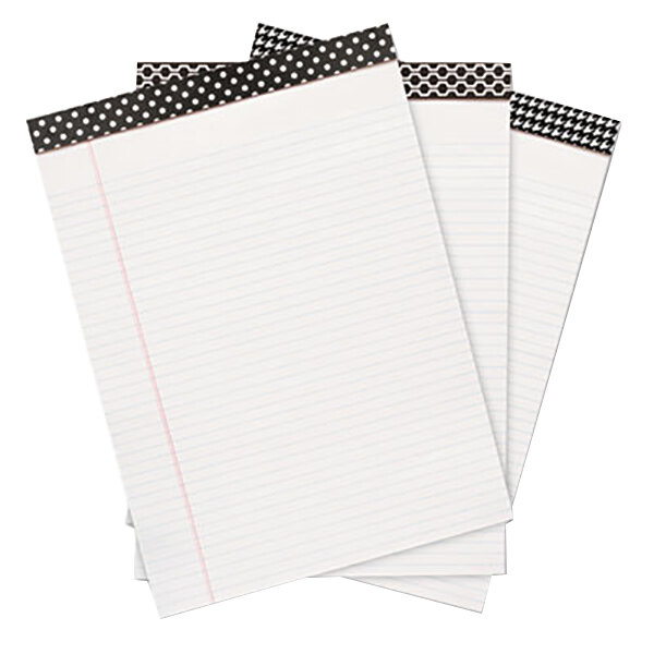 Universal UNV35898 Fashion 5" x 8" White Narrow Ruled Writing Pad - 6/Pack