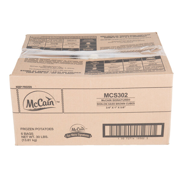 McCain 5 lb. Signature 3/4" Skin-On Diced Hash Brown Cubes - 6/Case