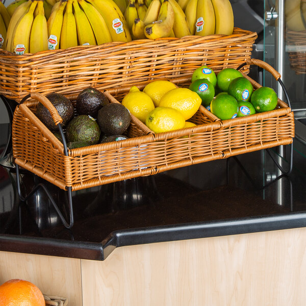 Natural 3 Compartment Rectangular Display Basket