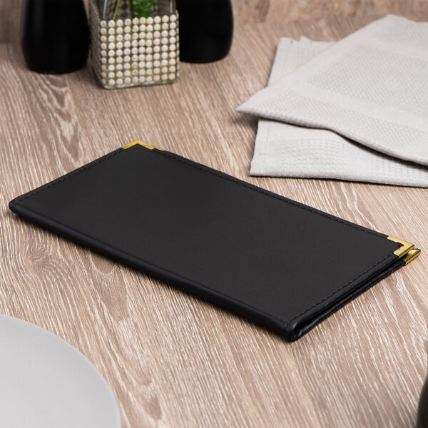 Menu Solution WTR67-BK 5 1/2" x 9 3/4" Black Waiter Pad