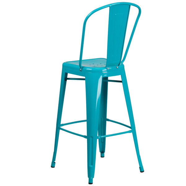 Flash Furniture ET-3534-30-CB-GG 30" Crystal Teal Blue Galvanized Steel ...