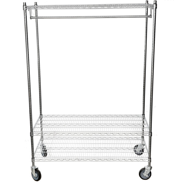 Regency 24" x 48" x 69" Chrome Mobile Garment Rack