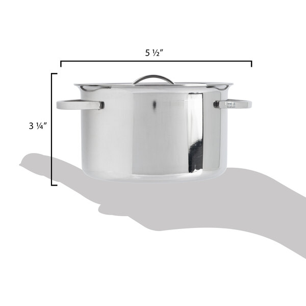American Metalcraft MPL24 24 oz. Mini Stainless Steel Pot and Lid