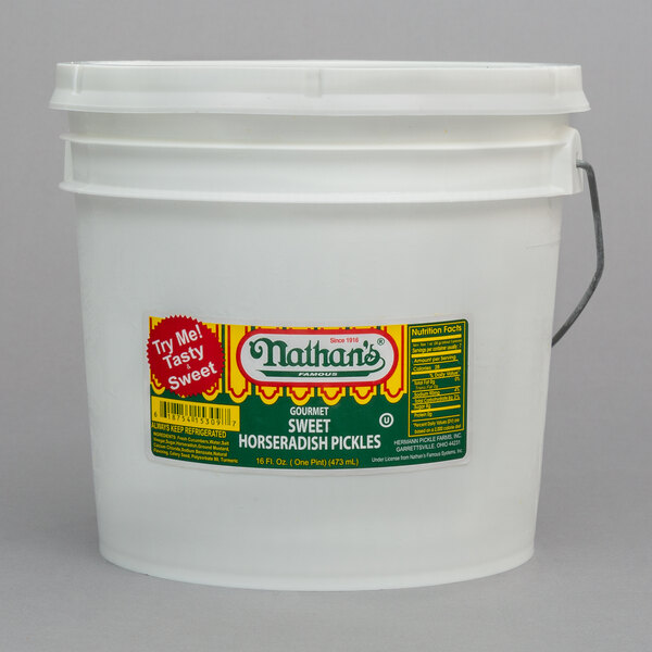 Nathan's Famous 1 Gallon Sweet Horseradish Pickle Slices