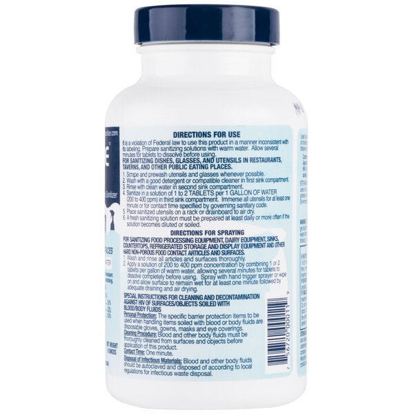 Steramine 1-G Sanitizer Tablets (Sanitabs) 150 Count Bottle - 6/Case