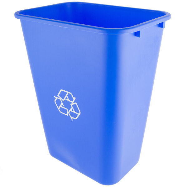 Continental 4114-1 41.25 Qt. / 10 Gallon Blue Rectangular Recycling ...