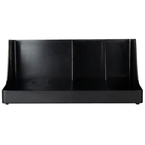 Choice Black 3-Section Countertop Cup, Lid and Napkin Organizer