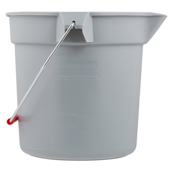 Rubbermaid FG296300GRAY BRUTE 10 Qt. Gray Round Bucket
