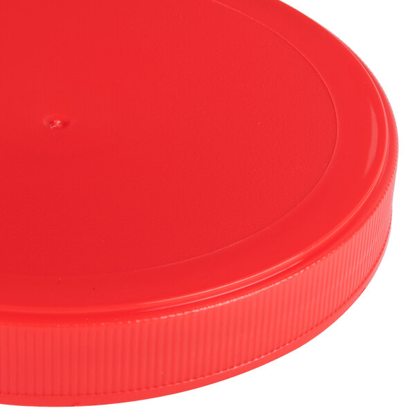 Choice Red Spice Container Lid with a 110/400 Finish