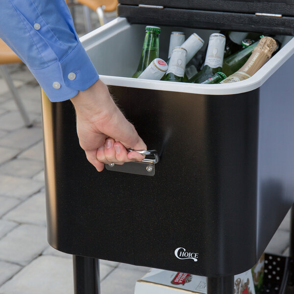 Stand Up Beverage Cooler Cart (w/ Wheels) - 65 Qt