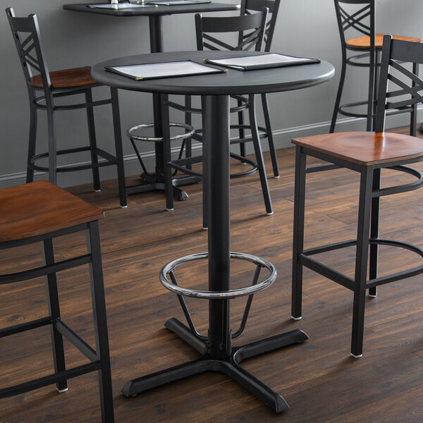 Lancaster Table & Seating Cast Iron 30" x 30" Black 3" Bar Height ...