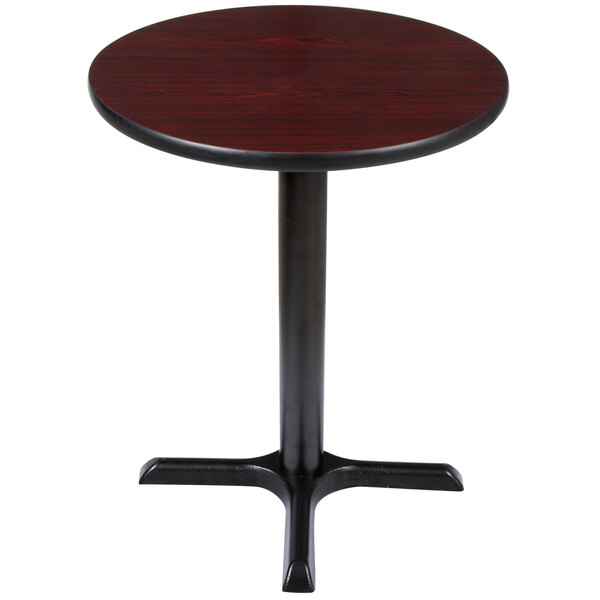 Lancaster Table & Seating 24" Round Reversible Cherry / Black Table ...