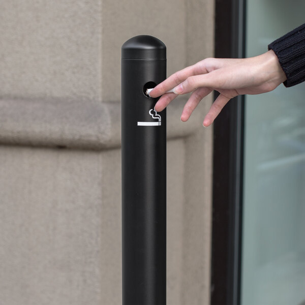 Lavex 40" Black Free Standing Smoker Pole and Base